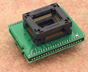 DIL48/QFP100-2 ZIF R5F-1 - Device specific adapter for Renesas M16C/64 in QFP100 package ...